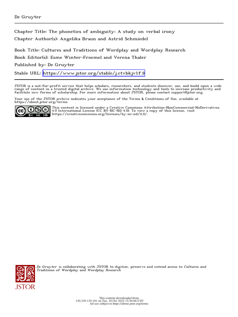 phonetics of ambiguity - irony | PDF | Irony | Phonetics