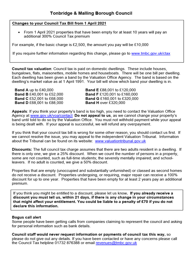 Council Tax Guide: Tonbridge & Malling | PDF | Taxes | Public Finance