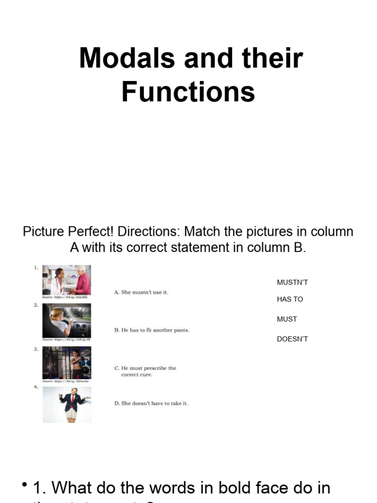 Modals and Their Functions | PDF