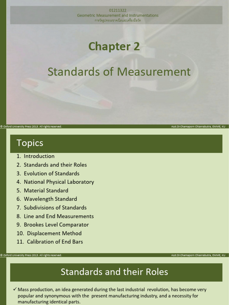 CH2 - Standards of Measurement - Slides | PDF | International System Of ...