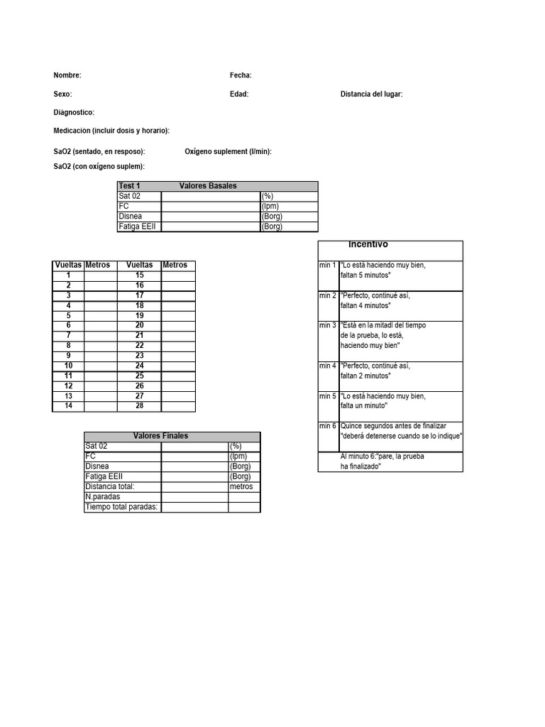 Prueba de 6 Minutos Marcha | PDF