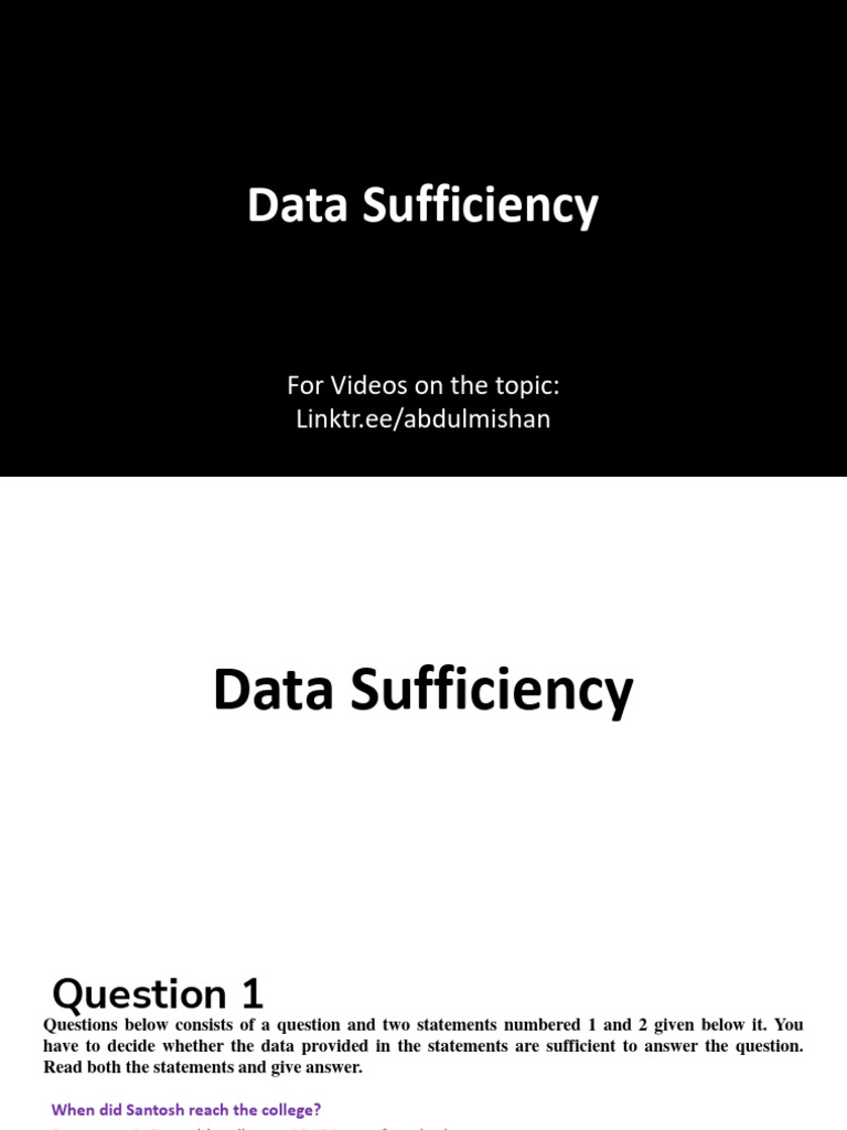 Data Sufficiency-BBA | PDF | Speed | Area