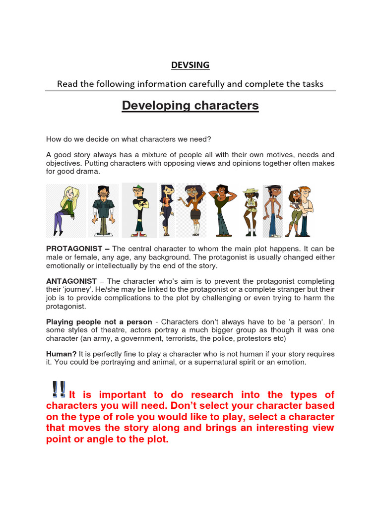Devising Developing A Character | PDF | Plot (Narrative)
