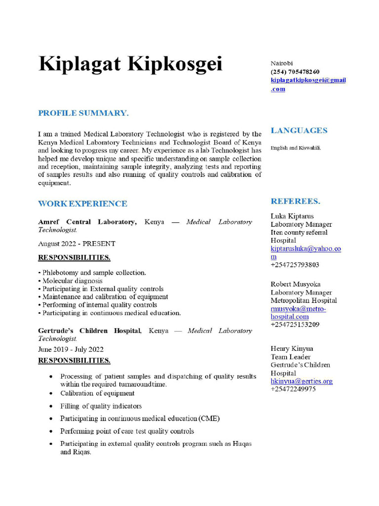 Kipkosgei CV | PDF