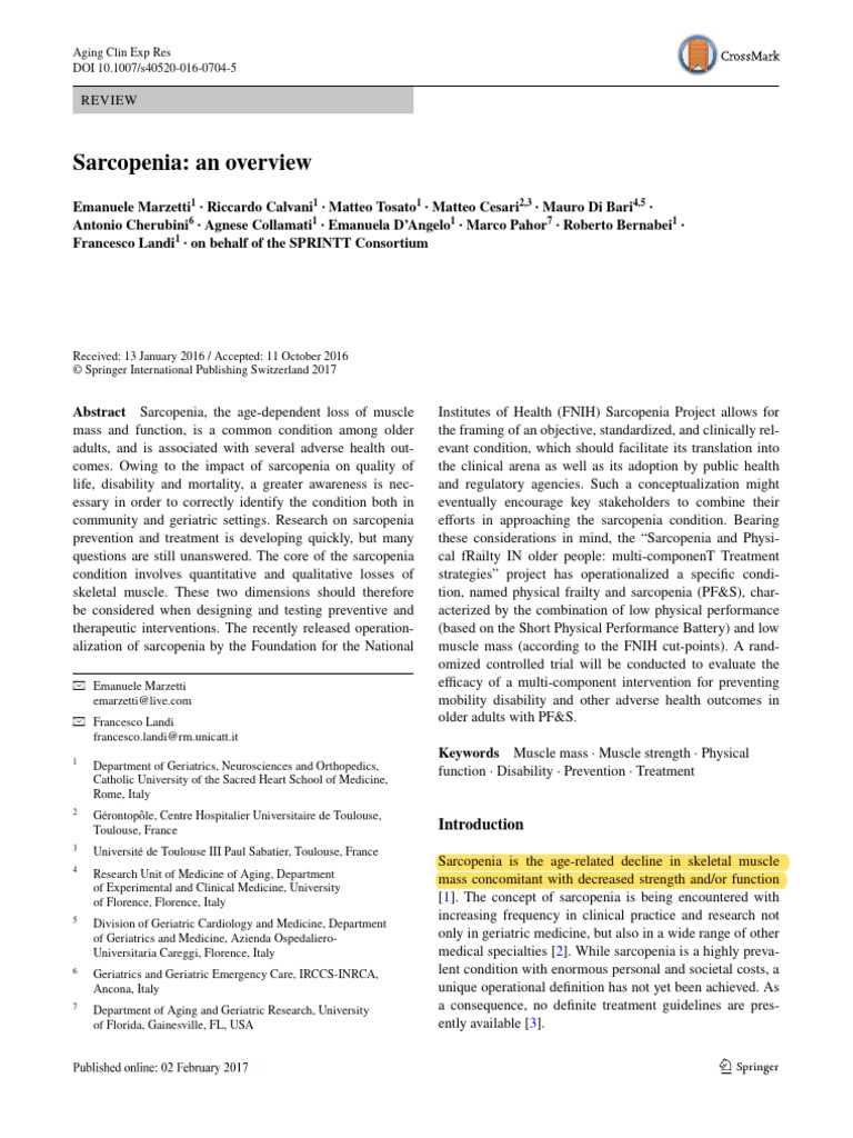 SARCOPENIA An Overview | PDF | Medical Imaging | Ct Scan