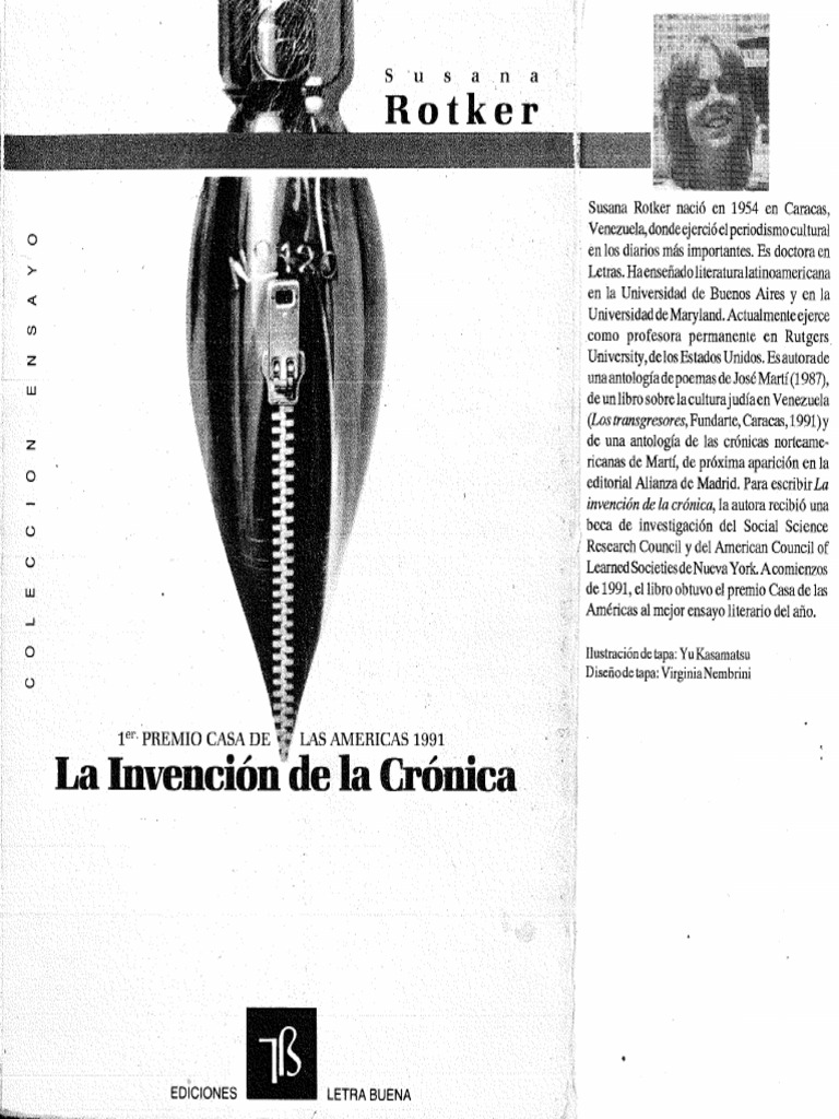 Rotker Susana La Invencion de La Cronica | PDF