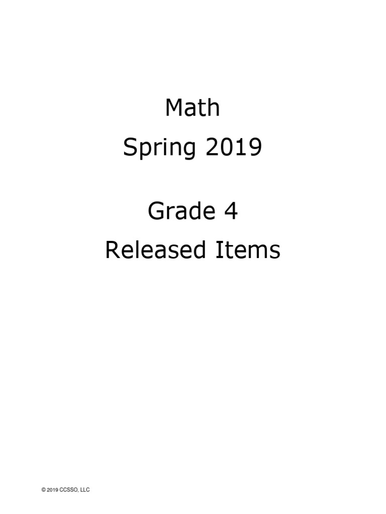 2019 Math Grade 4 Released Items | PDF
