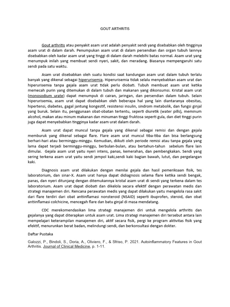 Gout Arthritis Pdf