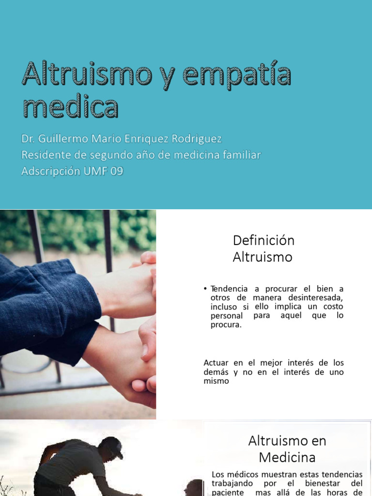 Altruismoyempatiamedica 230425231747 58fdd9fd | PDF | Altruismo | Medicina
