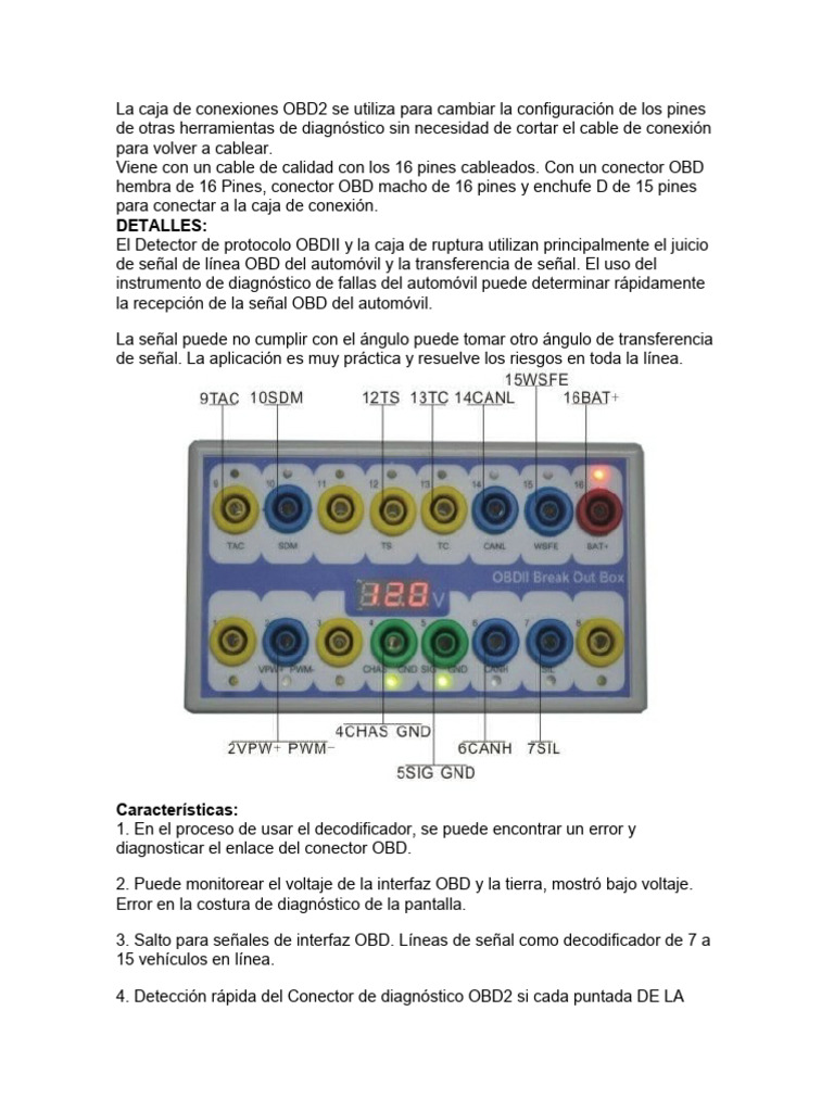 Caja de Conexiones OBD2 | PDF