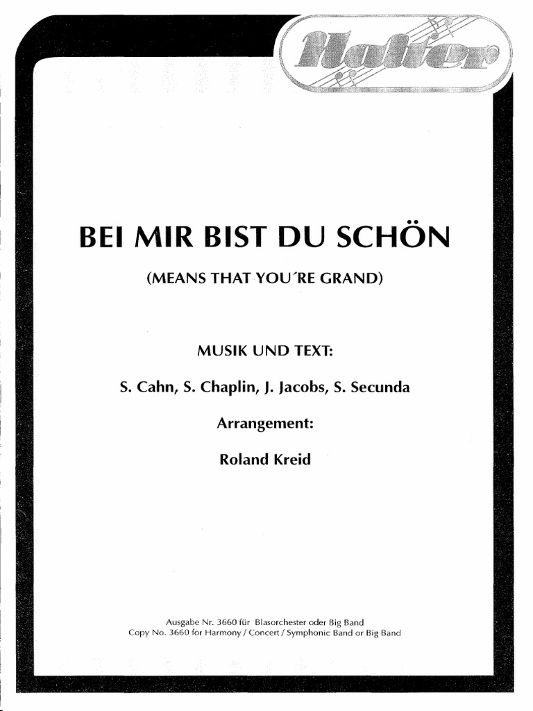Bei Mir Bist Du Schön | PDF