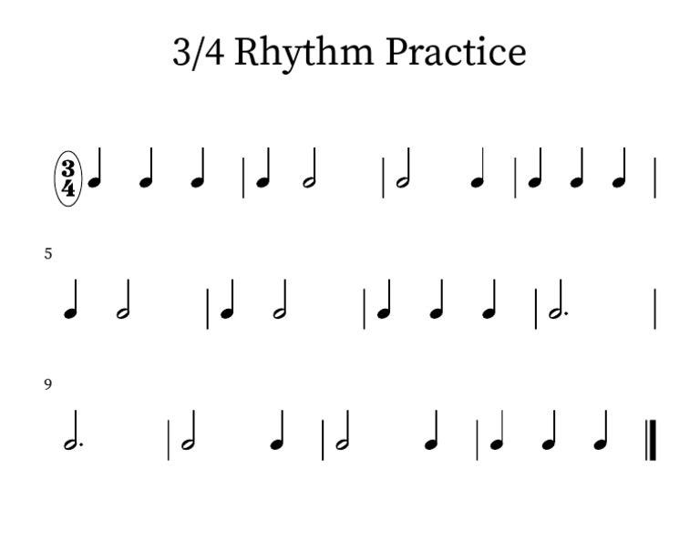 3 - 4 Rhythm Practice | PDF