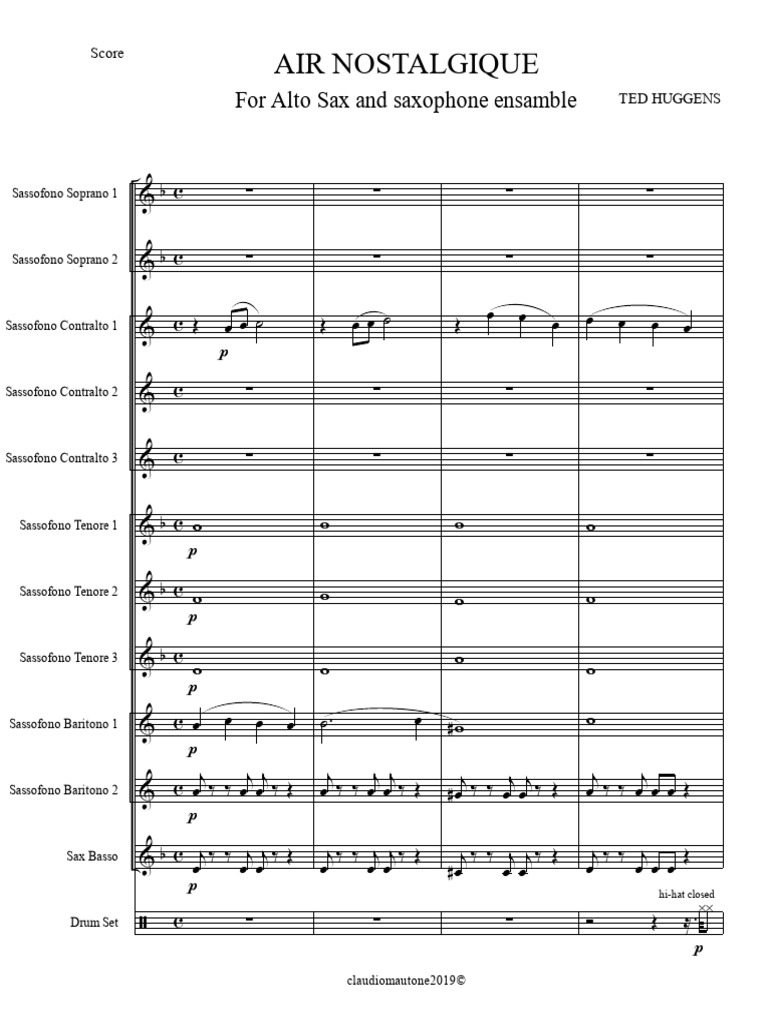 Air Nostalgique-Saxophone Ensamble | PDF