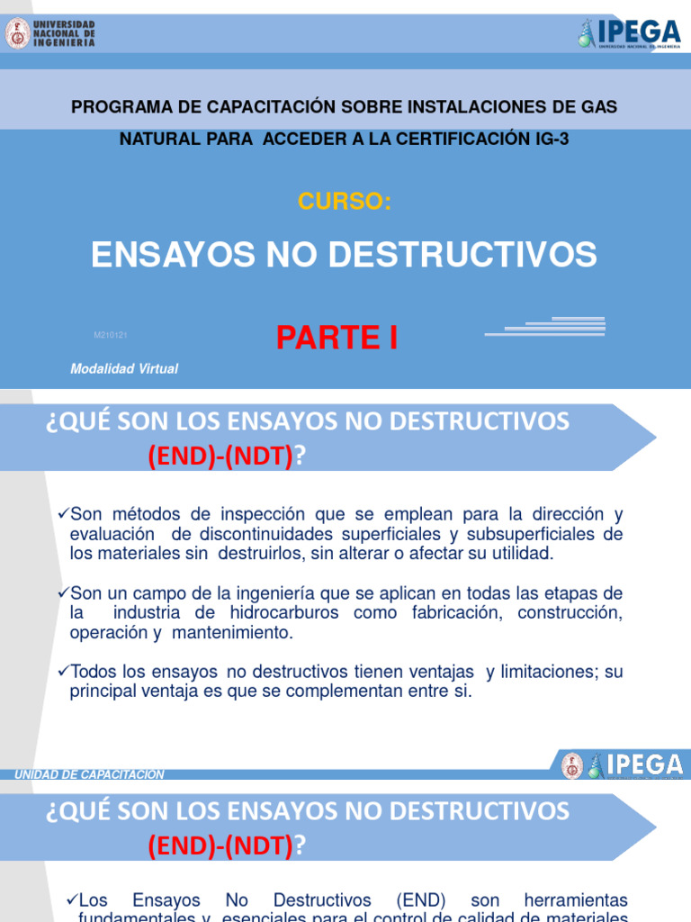 Ensayos No Destructivos - Ig3 Ipega - MGR | PDF | Pruebas no destructivas