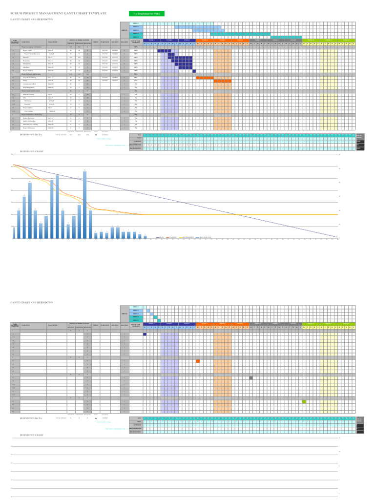 IC Scrum Project Management Gantt Chart Template 10578 Excel 2000 2004 ...