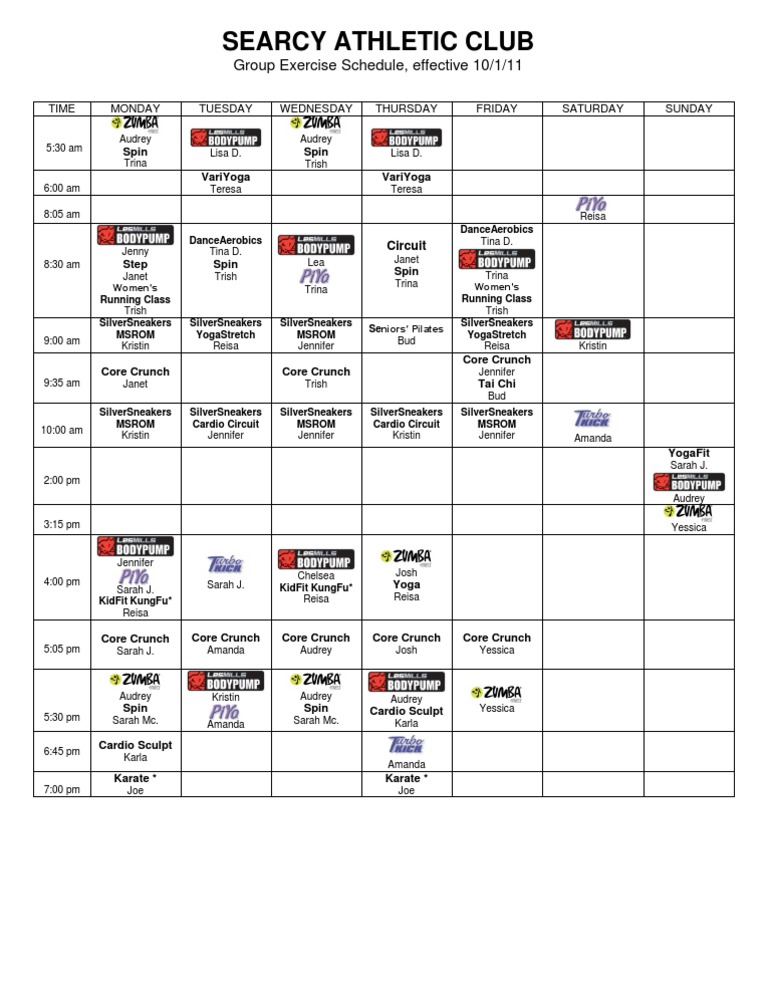Schedule | PDF | Sports & Recreation | Lifestyle