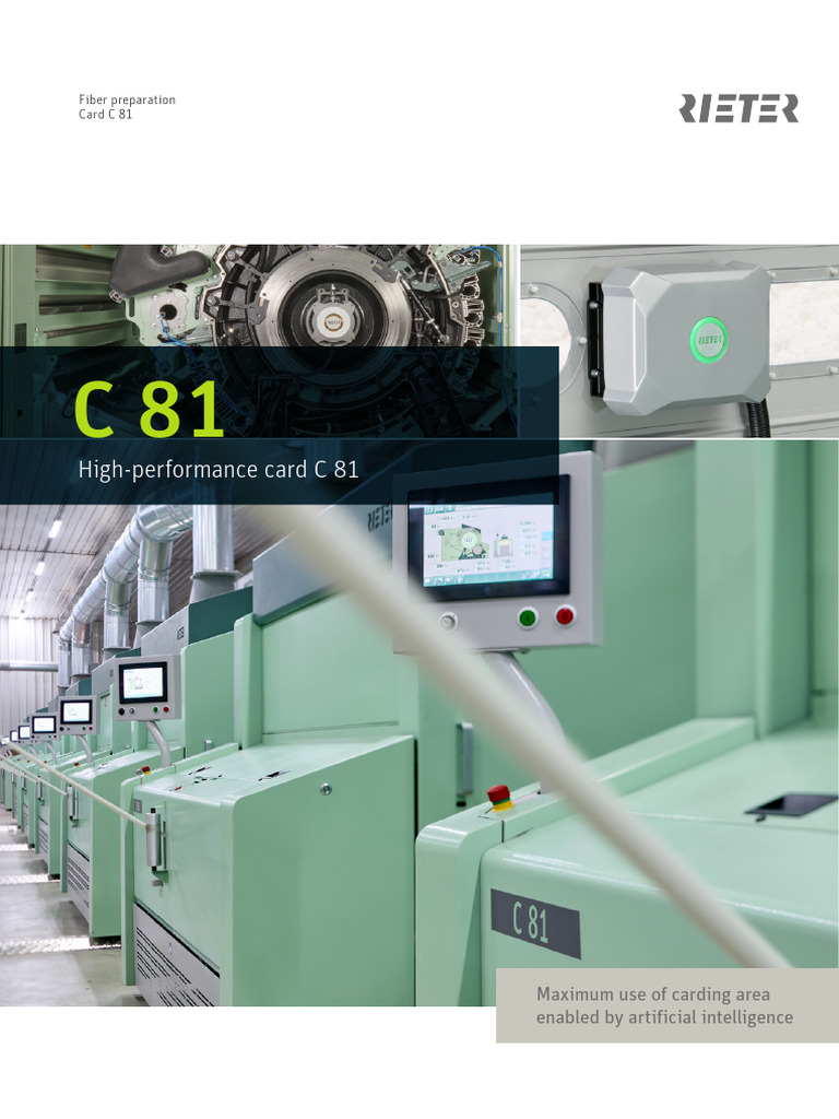 Rieter C 81 Card Brochure 3586 v1 98697 en | PDF | Energy Conservation ...