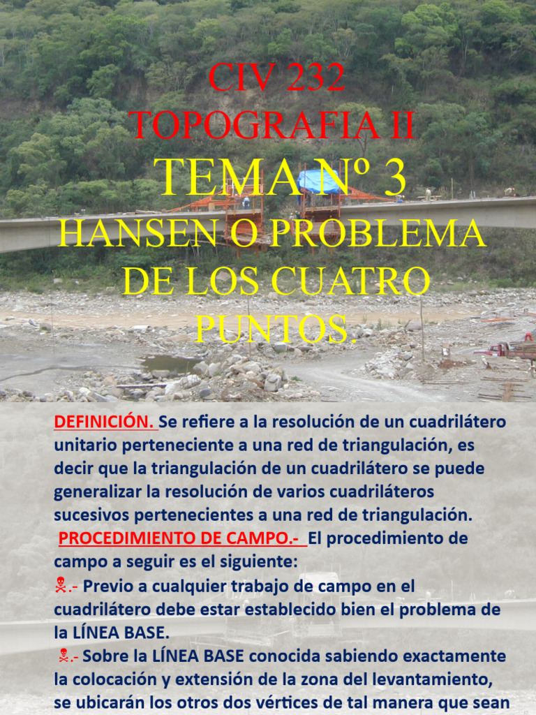 Resolución del Problema de Hansen en Topografía | PDF | Ángulo ...
