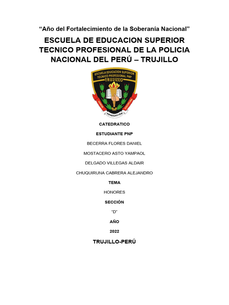 Protocolo de Honores y Banderas PNP | PDF | Bandera | Policía