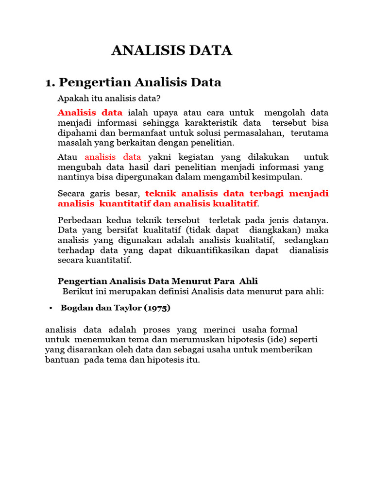 Analisa Data | PDF
