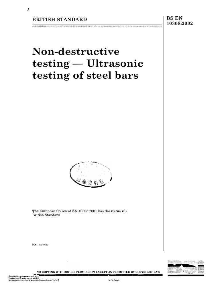 BS en 10308 | PDF | Calibration | Ultrasound