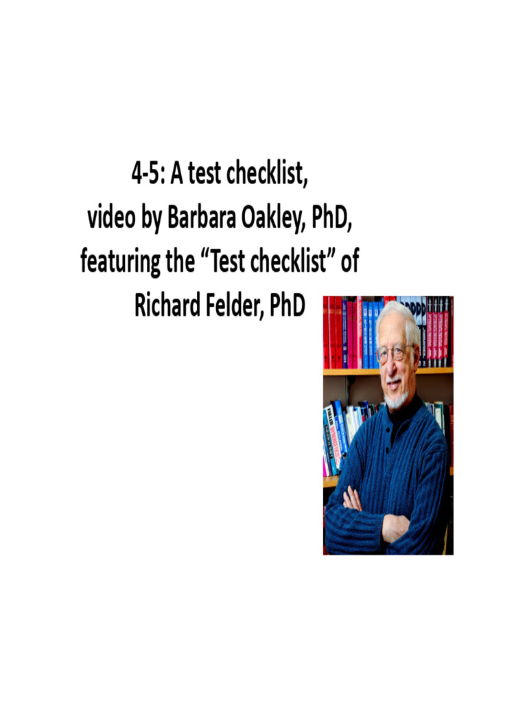 A Test Checklist | PDF