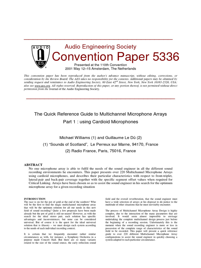 5336 Amsterdam 2001 (20 Pages) | PDF | Microphone | Information And ...