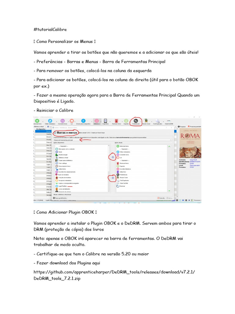 Tutorial Calibre | PDF | PCs (computadores) | Plug-in (informática)