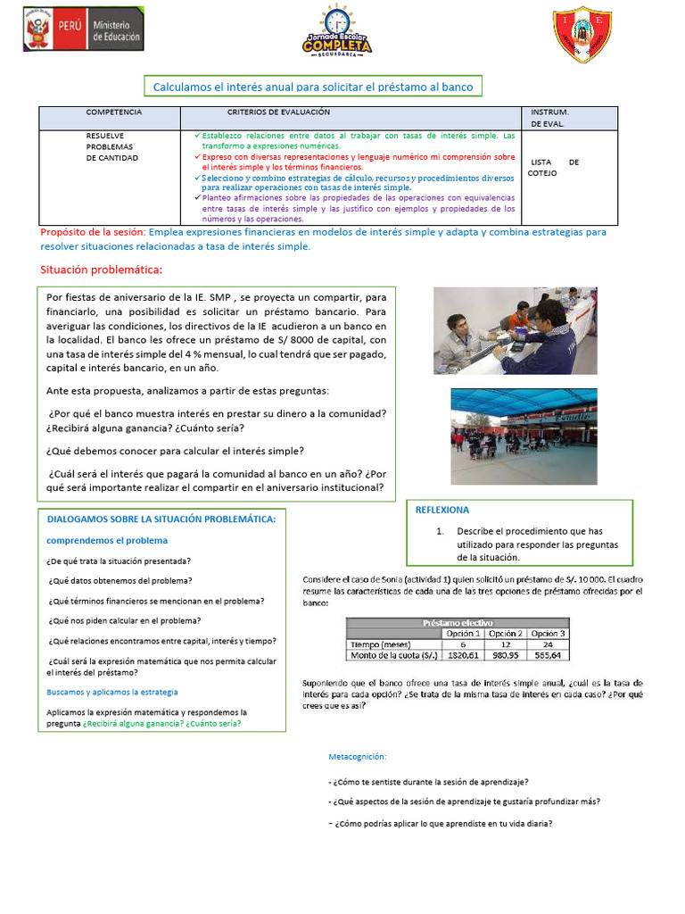 Hoja Informativa Interes Simple | PDF | Interés | Economía política