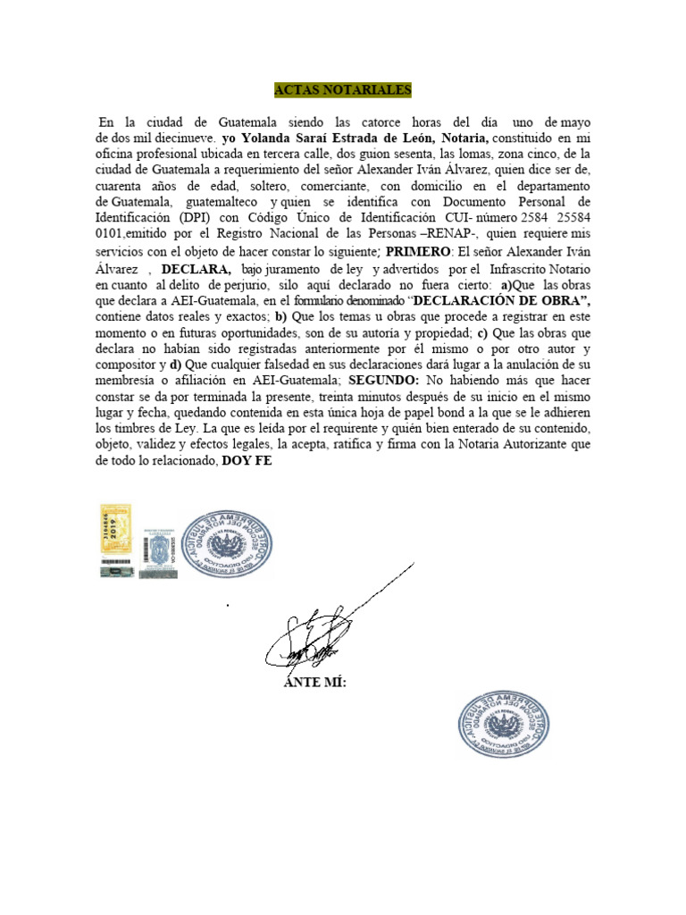ACTAS NOTARIALES | PDF | Guatemala | Justicia