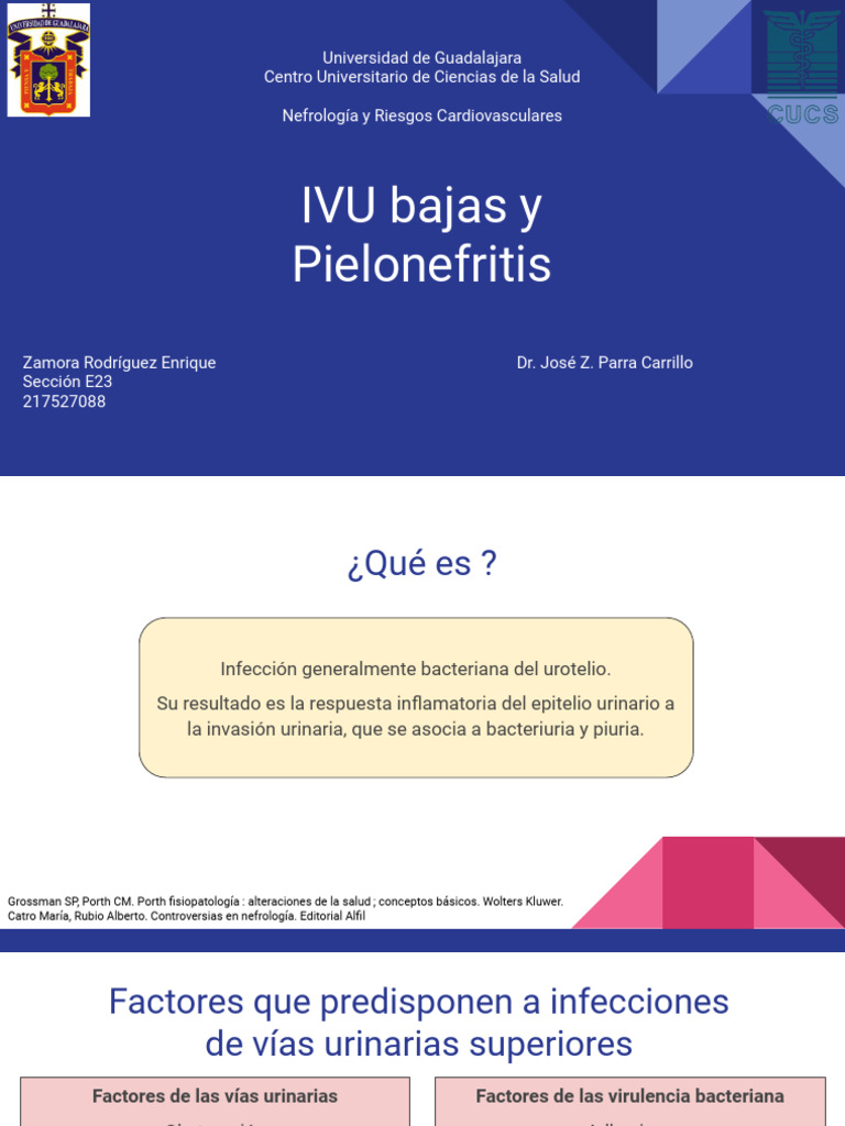 IVU Bajas y Pielonefritis | PDF | Infección del tracto urinario ...