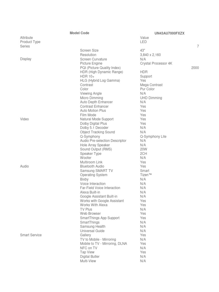Un43au8000fxzx PDF | PDF | Hdmi | Electronic Engineering