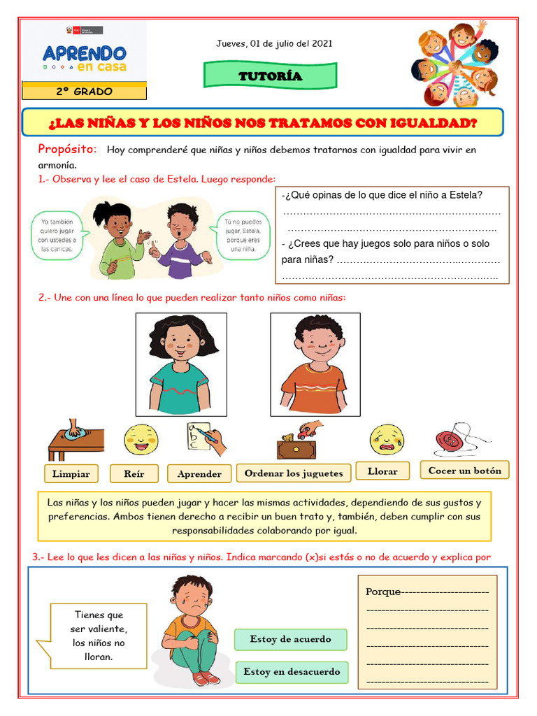 2º Primaria Niñas y Niños Nos Tratamos Con Igualdad Tutoria ...