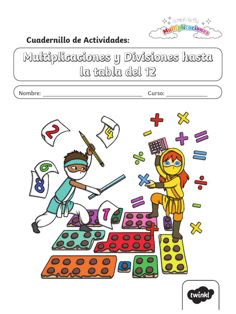 Cuadernillo Para Practicar Multiplicaciones y Divisiones Hasta La Tabla ...
