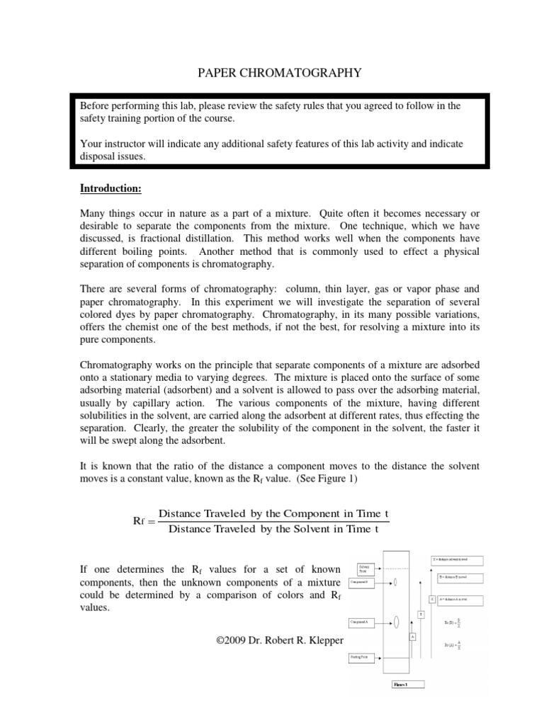 Paper Chromatography Lab Guide | PDF | Chromatography | Materials