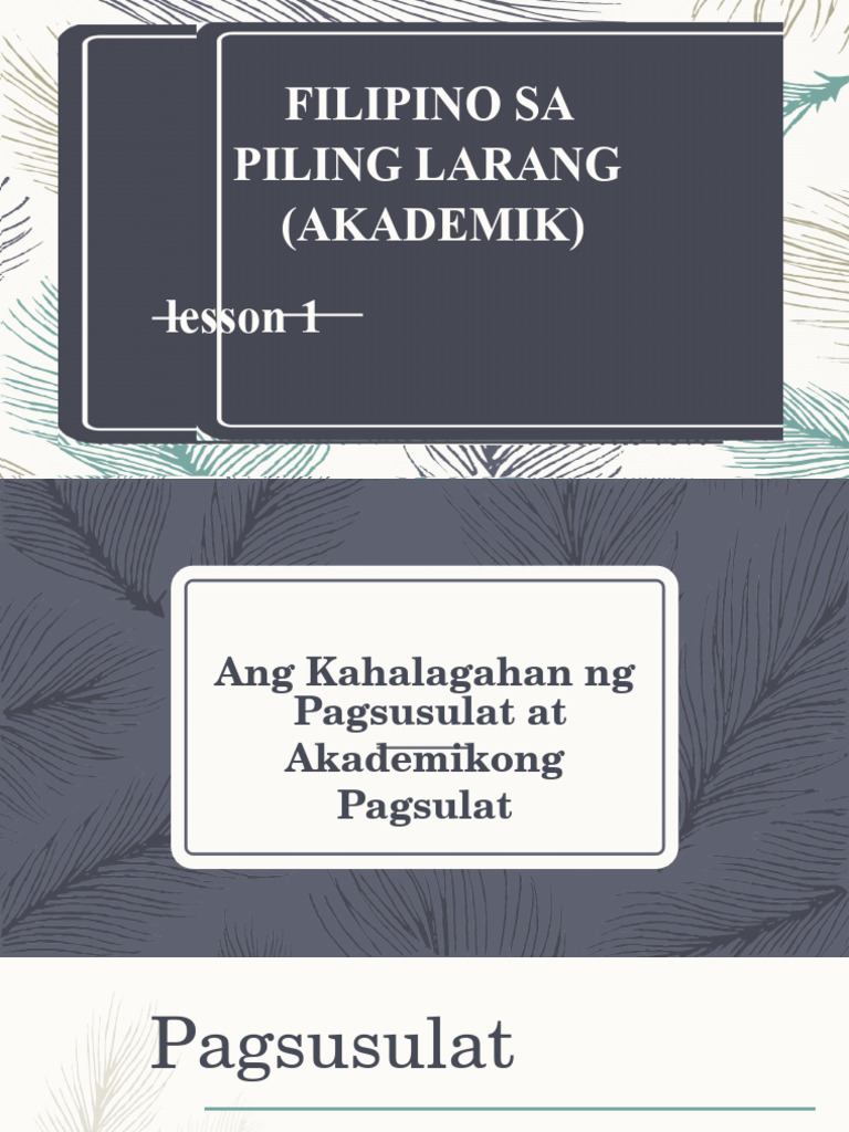 Filipino Sa Piling Larang (Akademik) | PDF