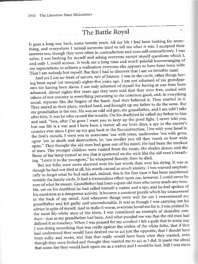 First Chapter From Invisible Man | PDF