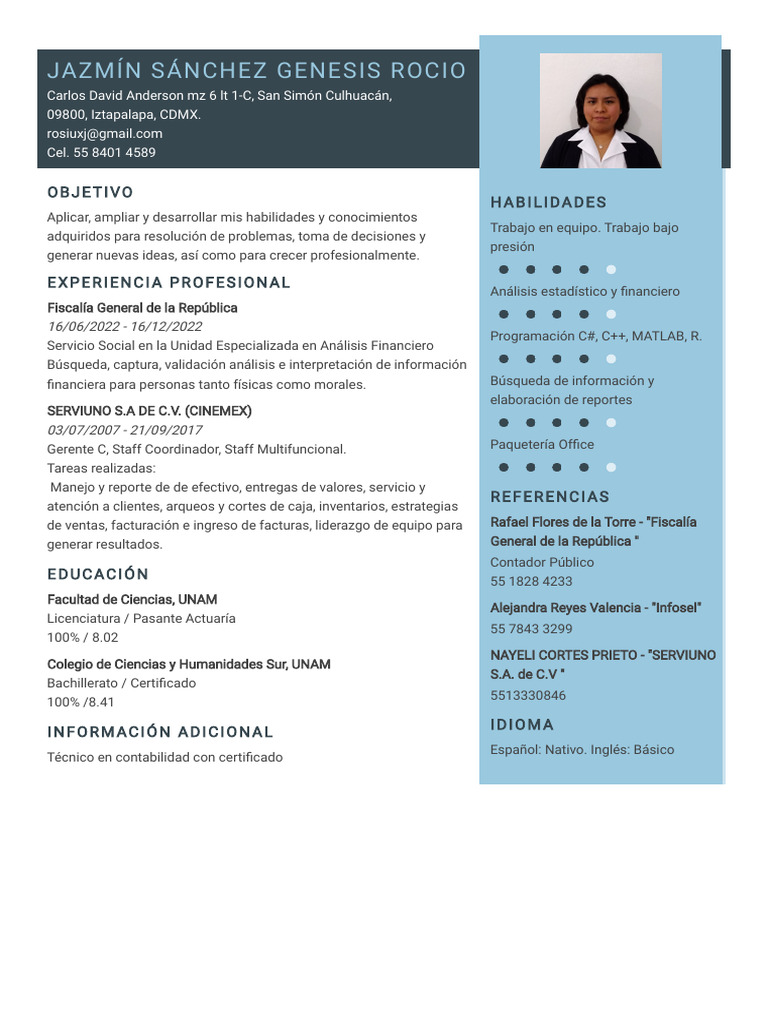 CV Genesis Jazmín | PDF | Business