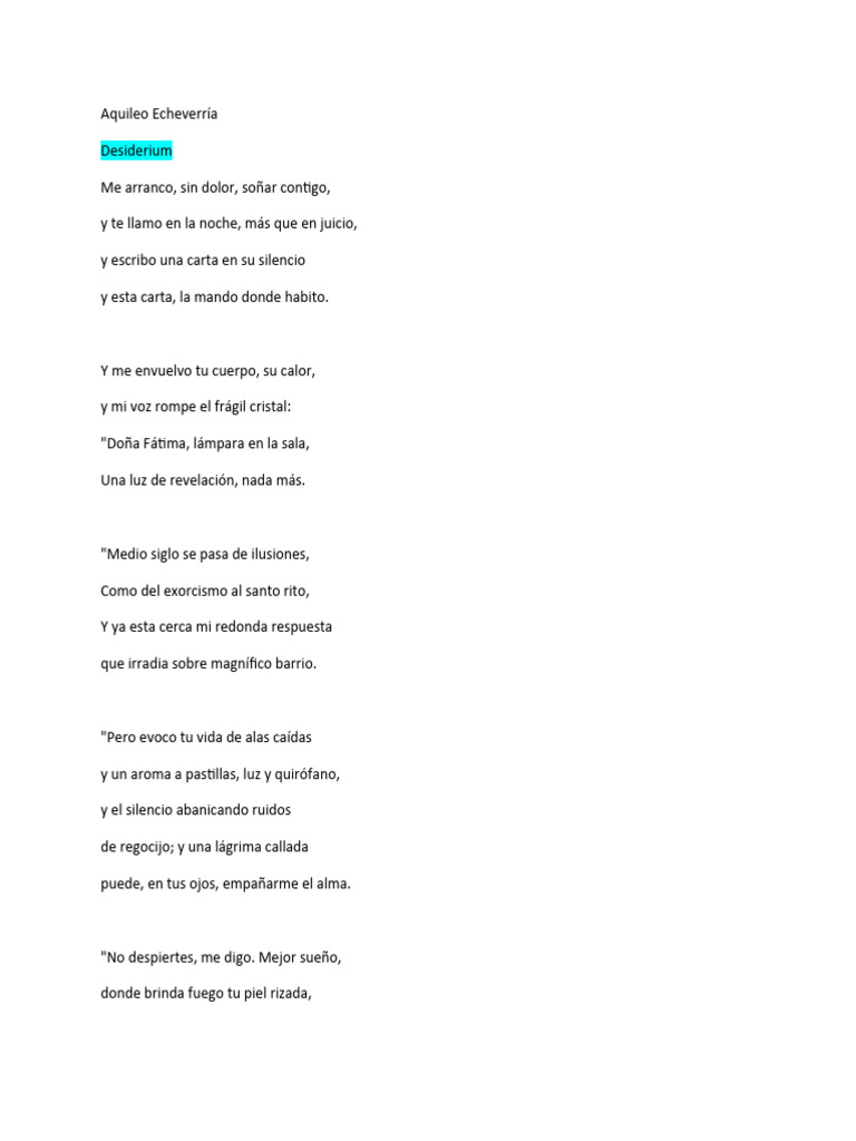 Aquileo Echeverría Poema | PDF