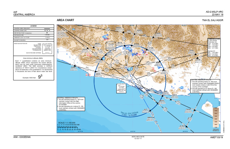 Mapa Aeronáutico de El Salvador | PDF | Aviación | Altura