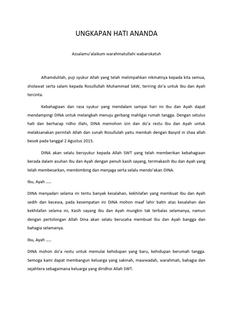 Ungkapan Hati Ananda | PDF