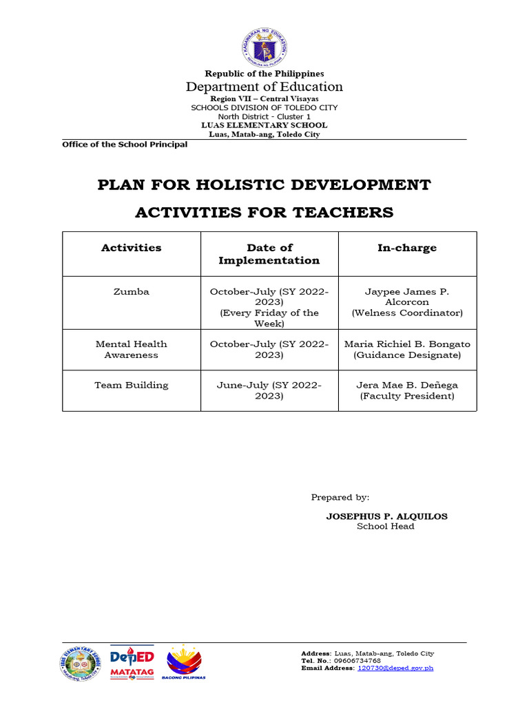 Holistic Development Action Plan | PDF