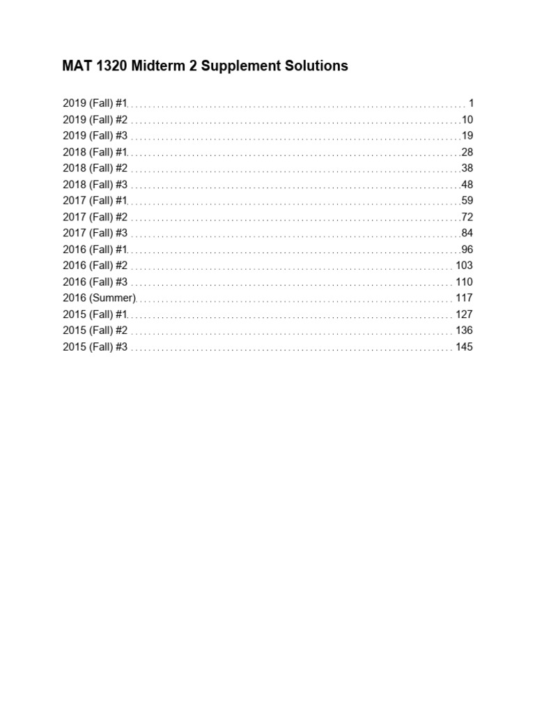 MAT 1320 Midterm 2 Supplement Solutions F21 FINAL | PDF | Calculus | Mathematics