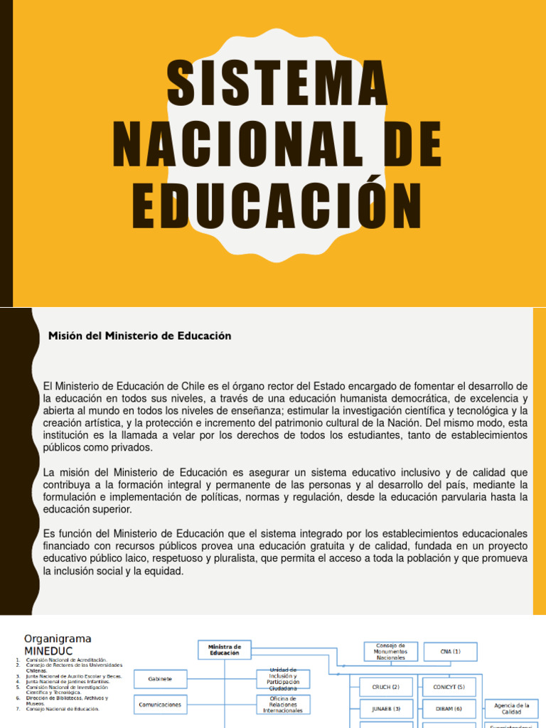 El Sistema Escolar Chileno | PDF | Ministerio (Departamento de Gobierno)