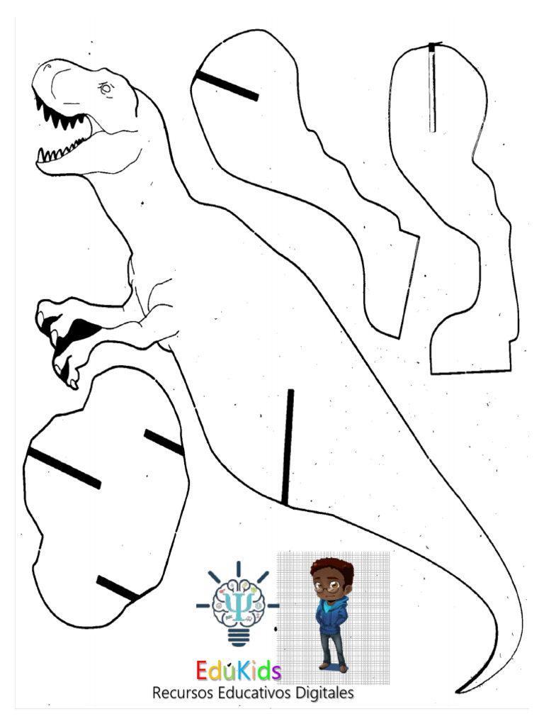 Molde Dinosaurio para Imprimir | PDF