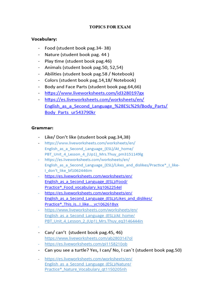 ESL Exam Topics & Resources | PDF | English As A Second Or Foreign Language | Cognitive Science