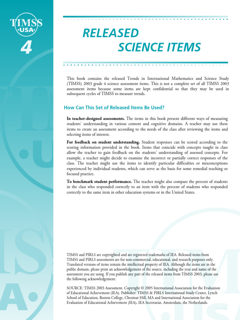 Timss2003 g4 Science | PDF | Science