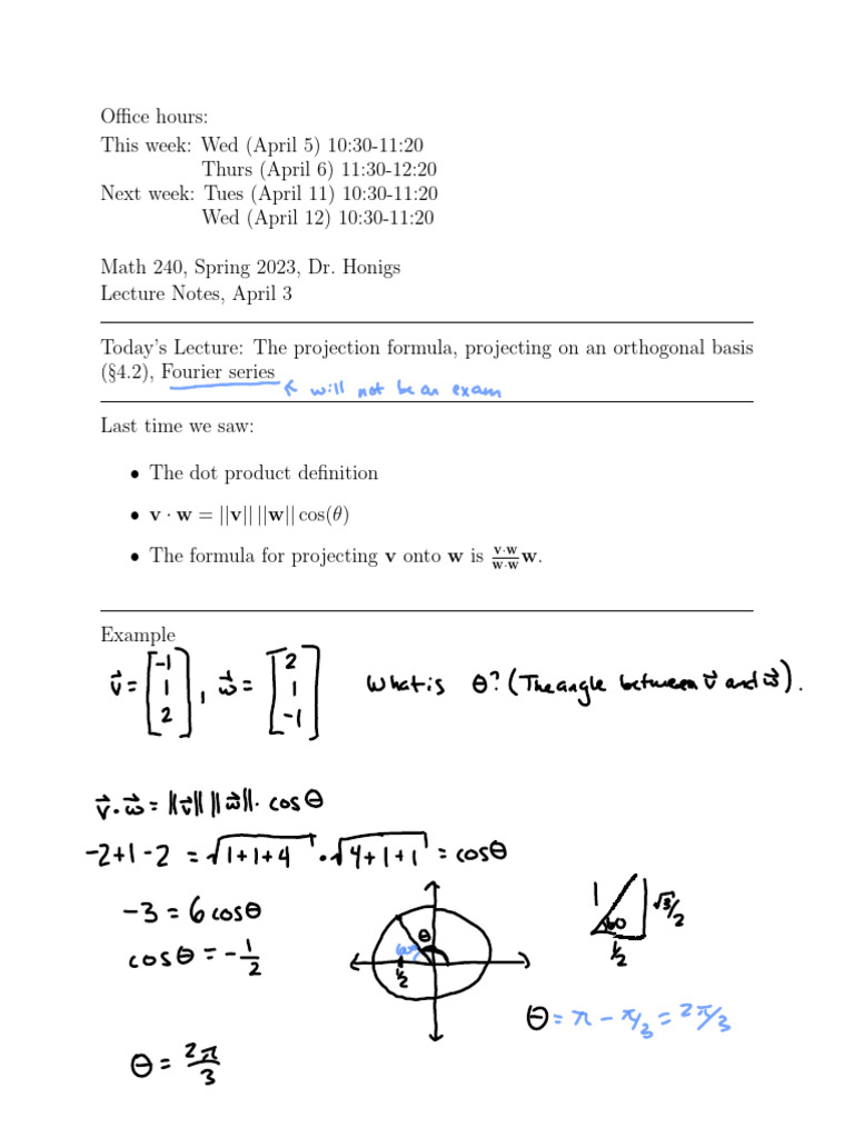Math 240 Apr 3 | PDF | Fourier Series | Mathematics