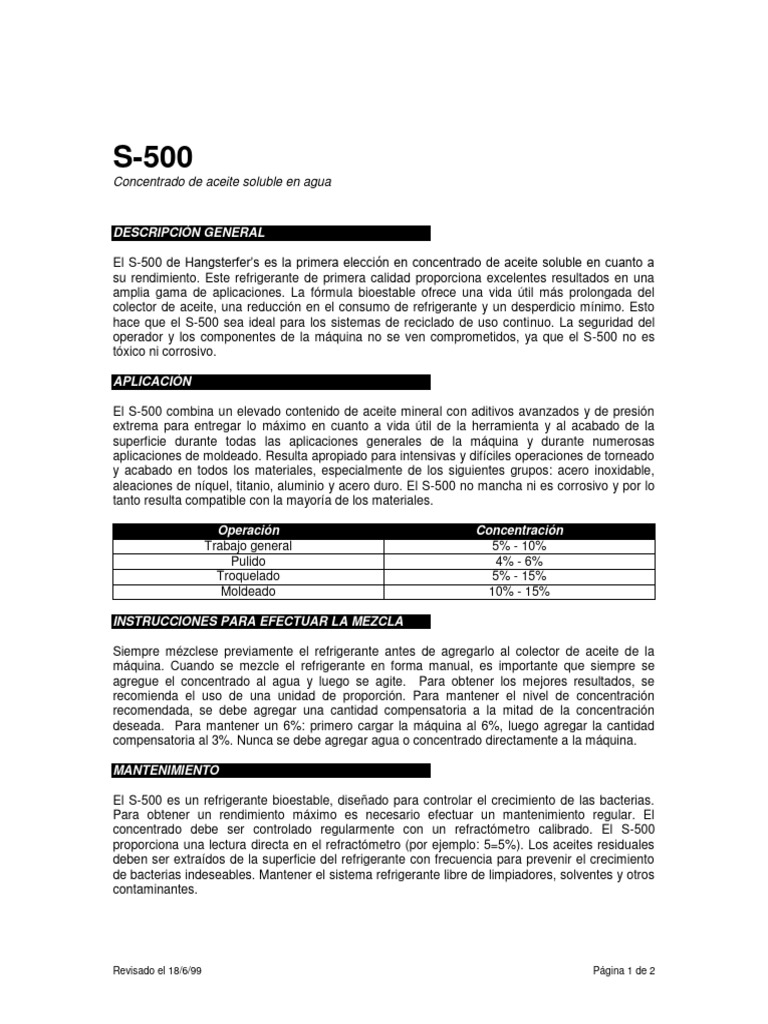 Ficha Tec S-500 e | PDF | Acero | Corrosión