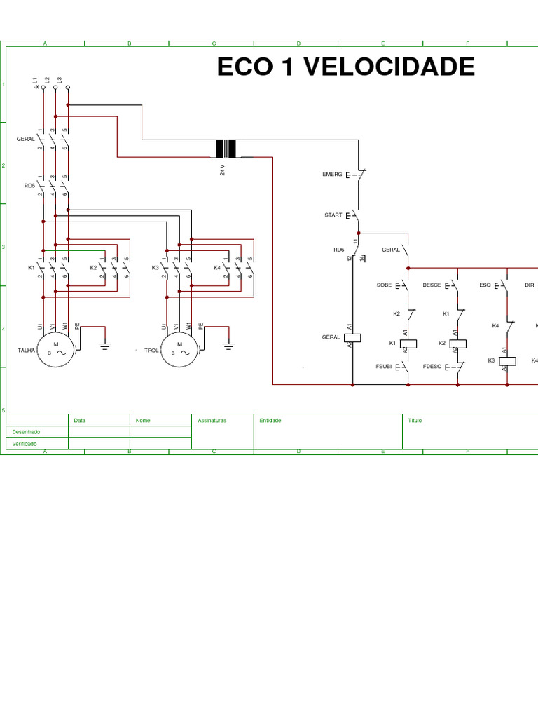 Esquema Elétrico - Talha Eco 1 Velocidade | PDF